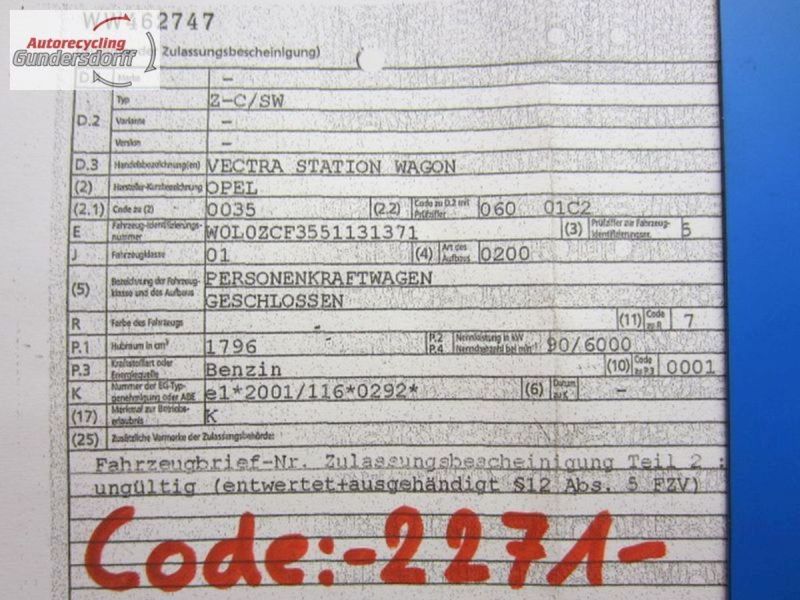 Türschloss links vorn 13201311 PG OPEL VECTRA C CARAVAN 1.8